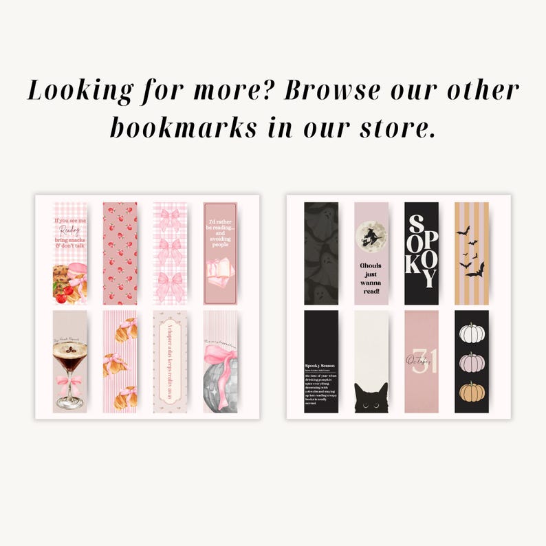 Set of 6 Coquette Printable Bookmarks Cute Pastel Digital Download Book ...