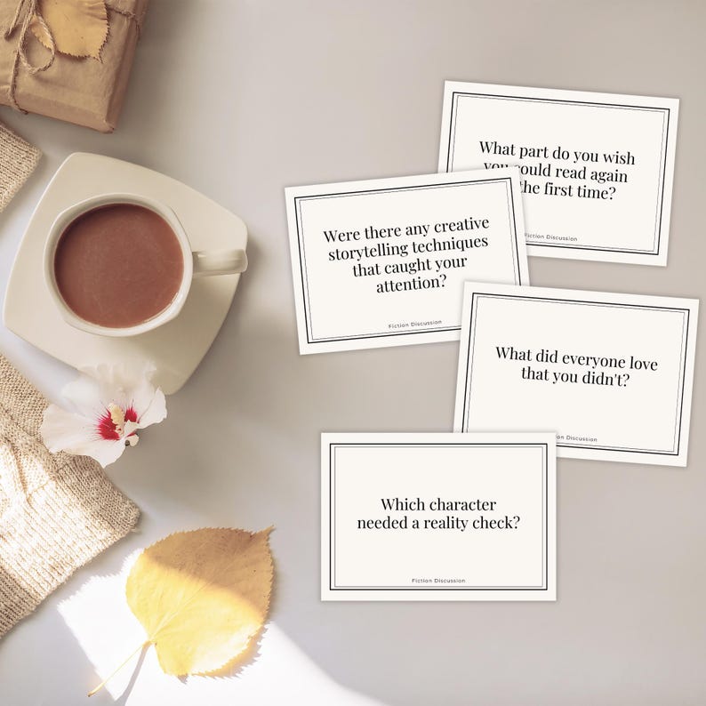 50 Fiction Book Club Discussion Cards, Fun Printable Questions, Book ...