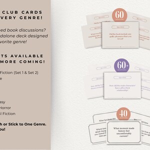 50 Fiction Book Club Discussion Cards, Fun Printable Questions, Book ...