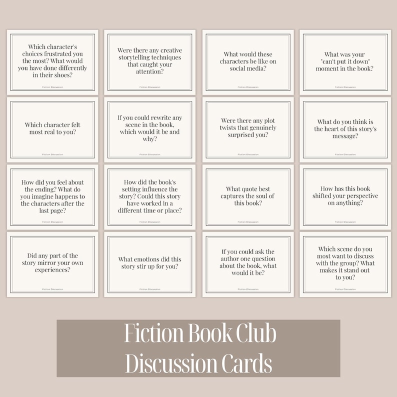 Book Club Bundle Printable | Book Club Discussion Cards, Games ...