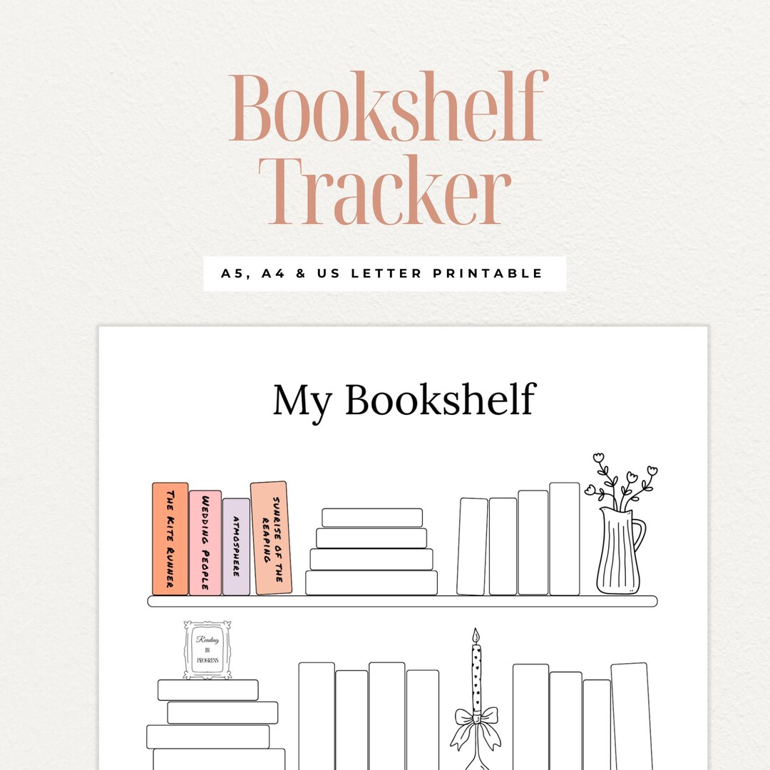 Bookshelf Reading Tracker Printable | My Bookshelf Reading Log | Book ...