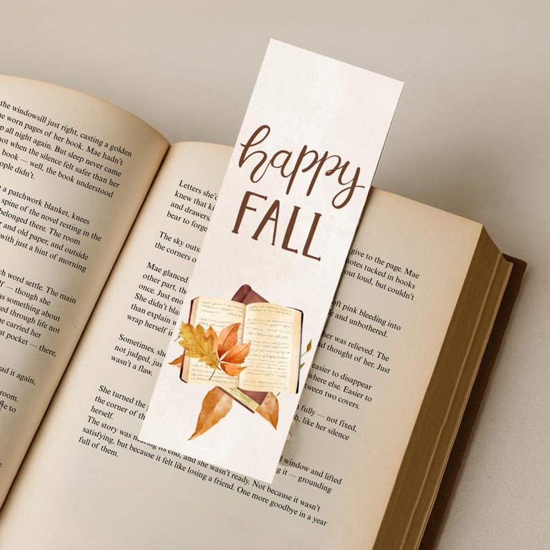 Set of 6 Autumn Printable Bookmarks | Fall Leaves Bookmarks | Cozy ...
