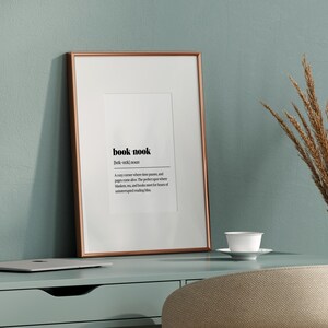 Book-nook Definition Print | Book Wall Art | Book Lover Print | Book ...