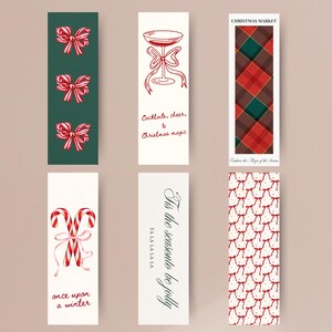 Set of 6 Printable Christmas Bookmark, Book Lover's Holiday Bookmarks ...