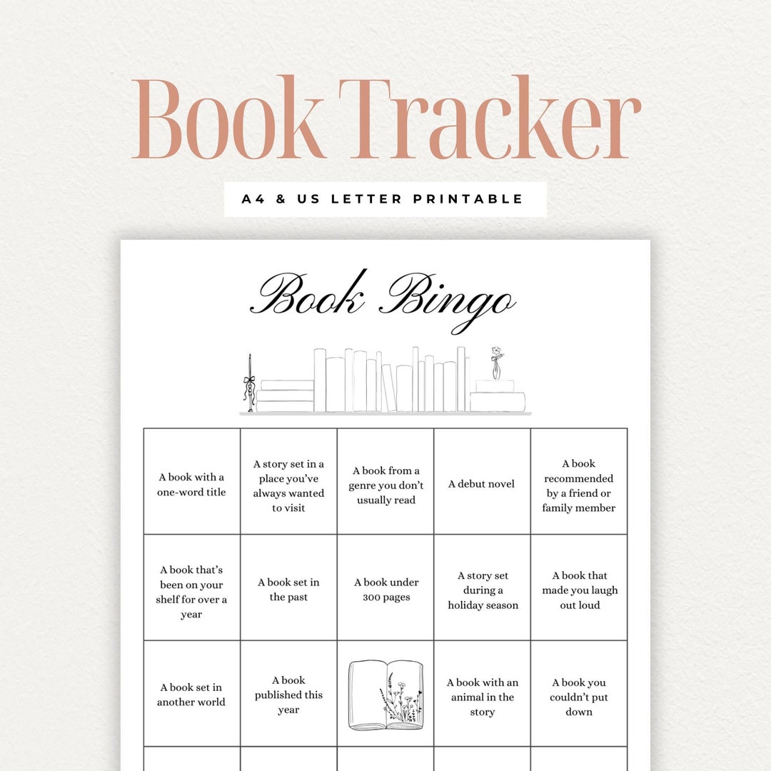 Book Bingo, Reading Challenge Printable, Journal Page, Planner Page ...