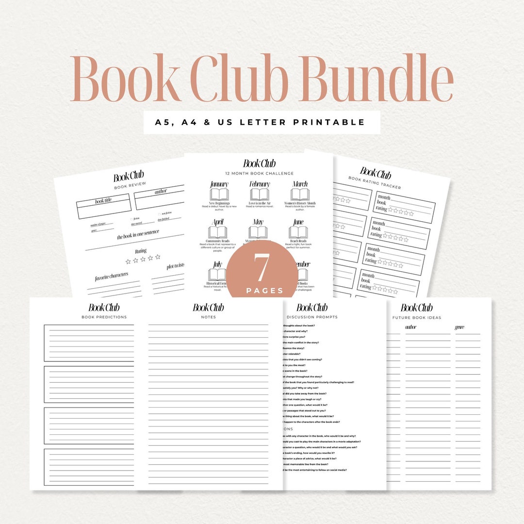 Book Club Bundle Printable | Book Club Questions | Book Discussions ...