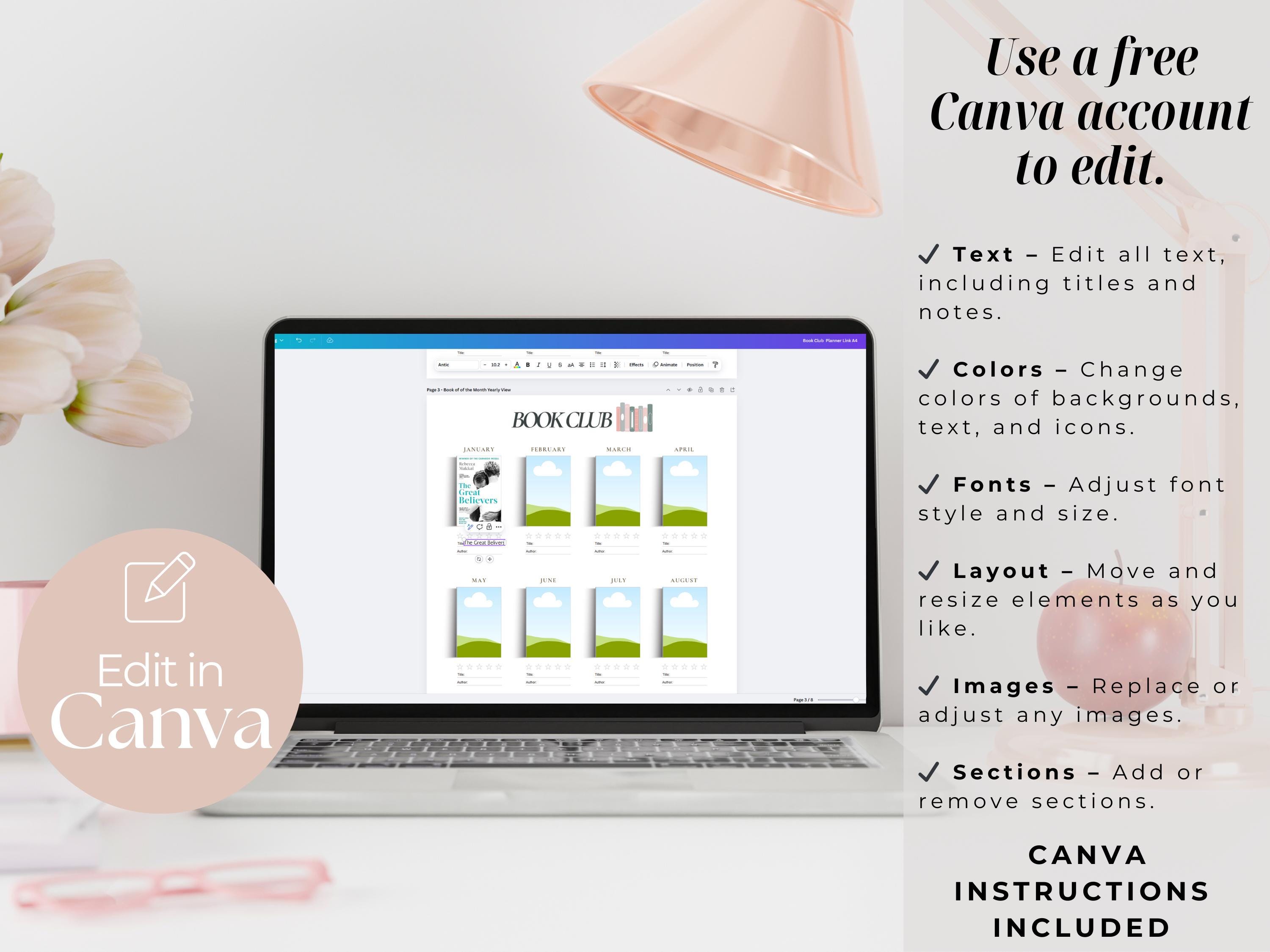 Book Club Planner & Organizer | Printable Book Club Templates | Digital ...