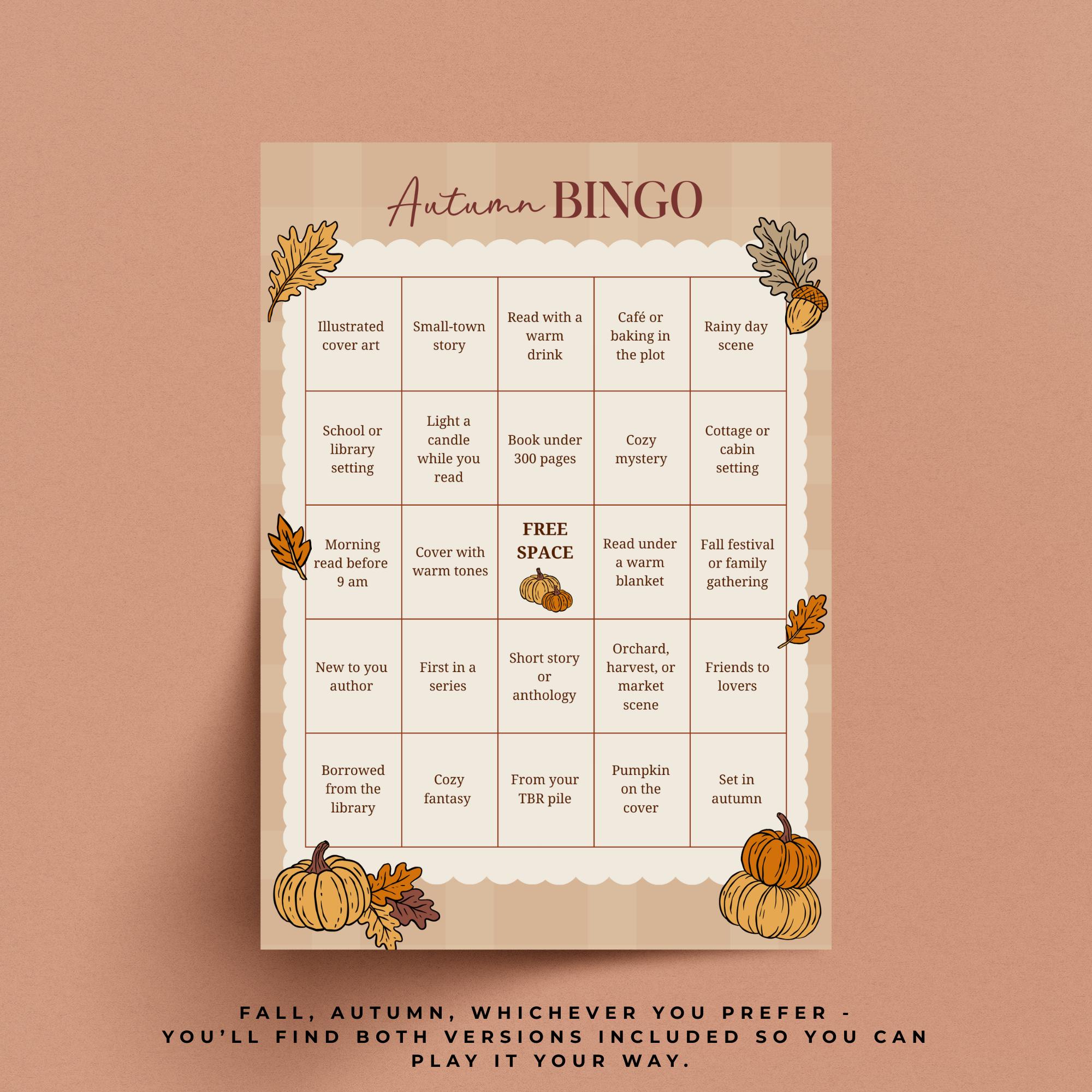 Seasonal Reading Bingo Printable Set, Fall, Spooky & Christmas Book ...