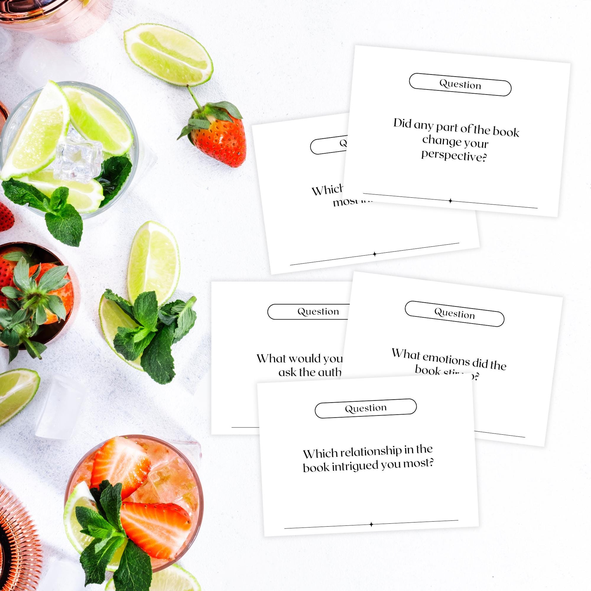 Fiction Book Club Discussion Cards | Fun Printable Questions | Digital ...