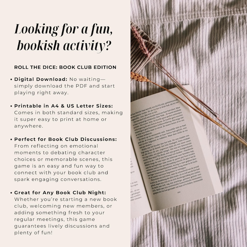 Editable Book Club Discussion Questions Printable, Book Club Cards ...