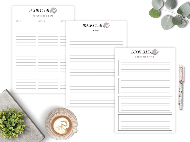 Book Club Planner & Organizer | Printable Book Club Templates | Digital ...