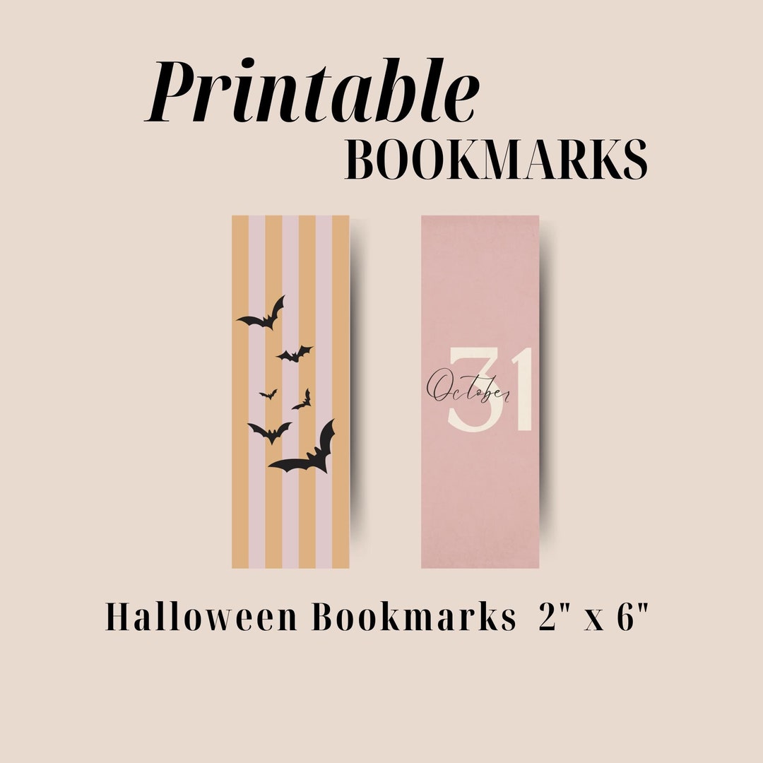 Halloween Bookmark | Printable Bookmark | Printable Two-sided Bookmark ...