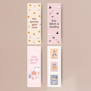 Printable Halloween Bookmarks, Cute Spooky Bookish Bookmarks Set ...