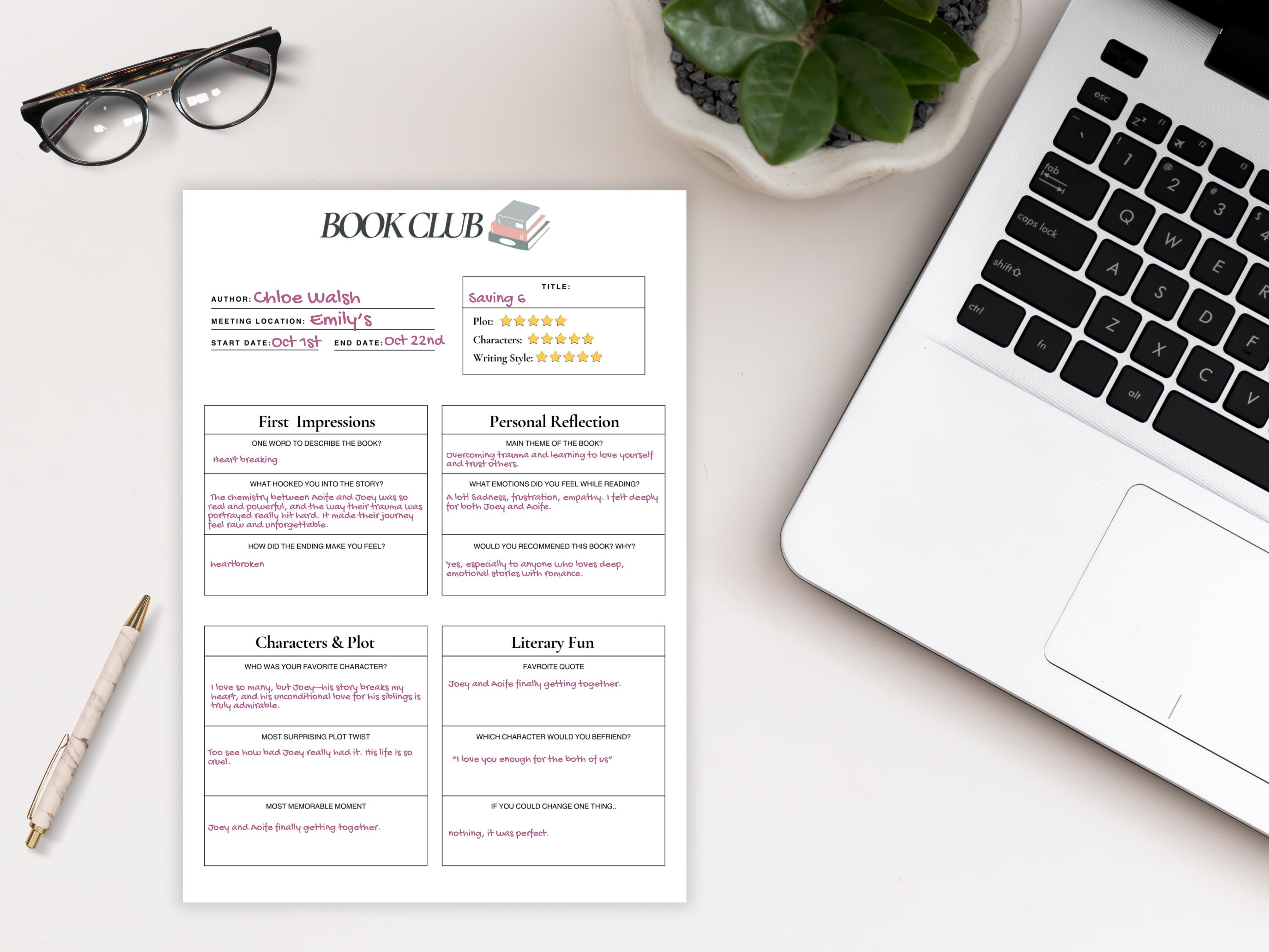 Book Club Planner & Organizer | Printable Book Club Templates | Digital ...
