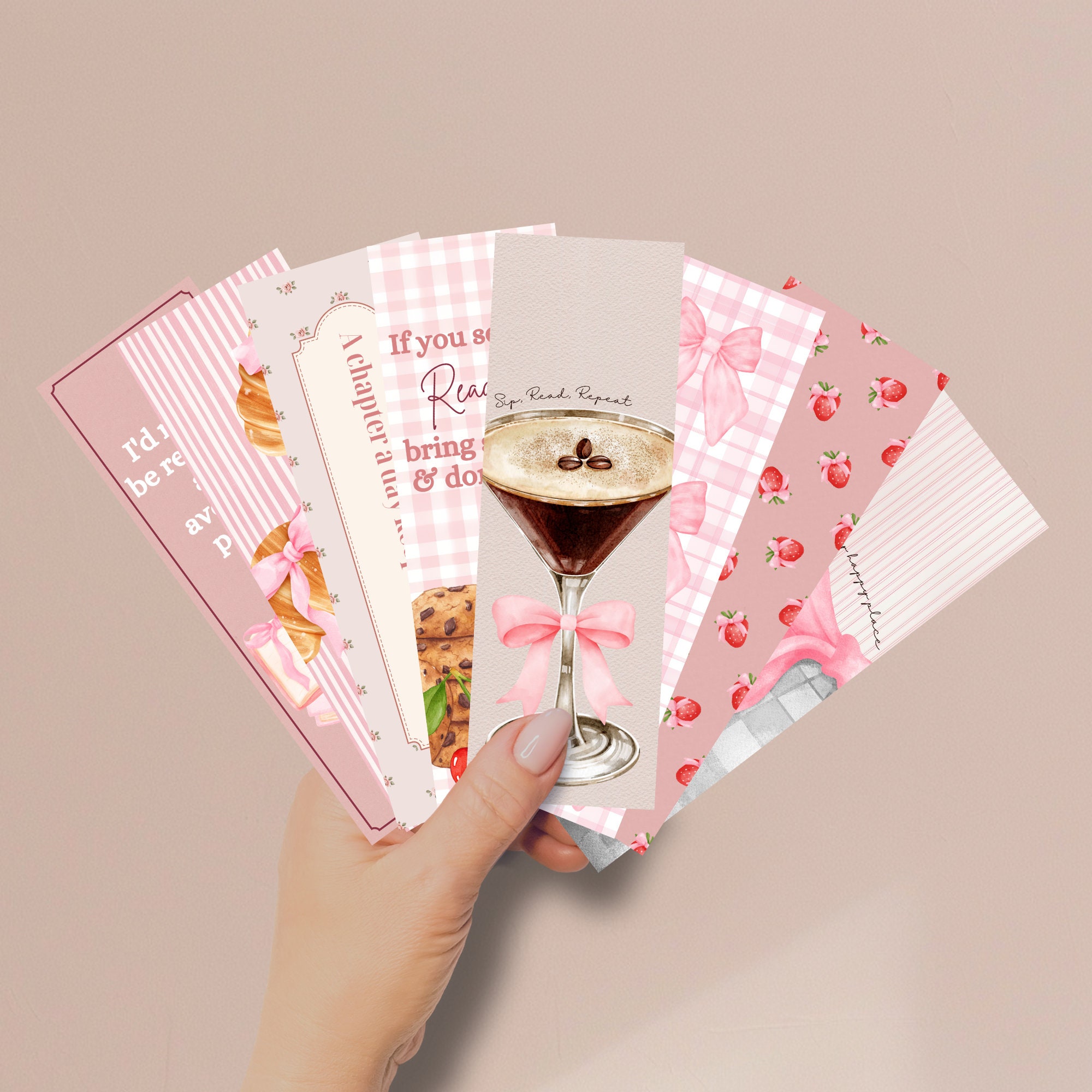 Set of 8 Coquette Printable Bookmarks | Digital Download | Book Lovers ...