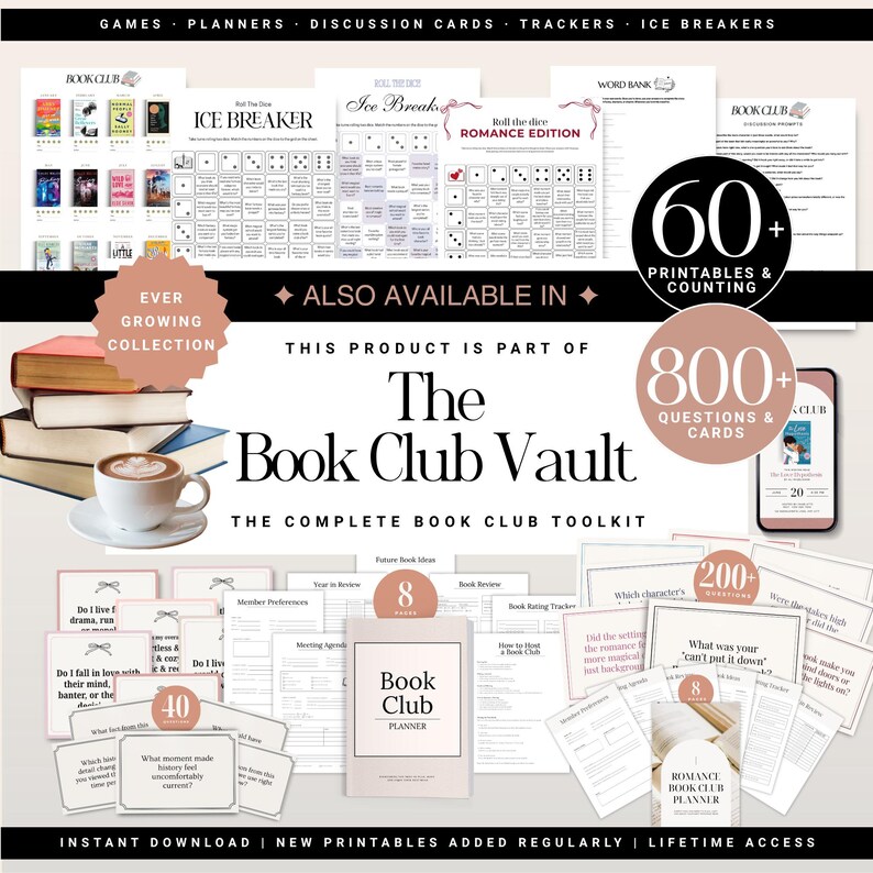 Fantasy Book Club Discussion Cards | 60 Fun Printable Questions ...