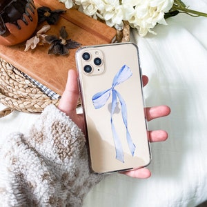 Coquette Phone Case, Baby Blue Bow Cell Phone Case for Samsung and ...