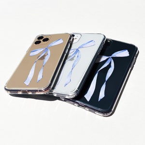 Coquette Phone Case, Baby Blue Bow Cell Phone Case for Samsung and ...