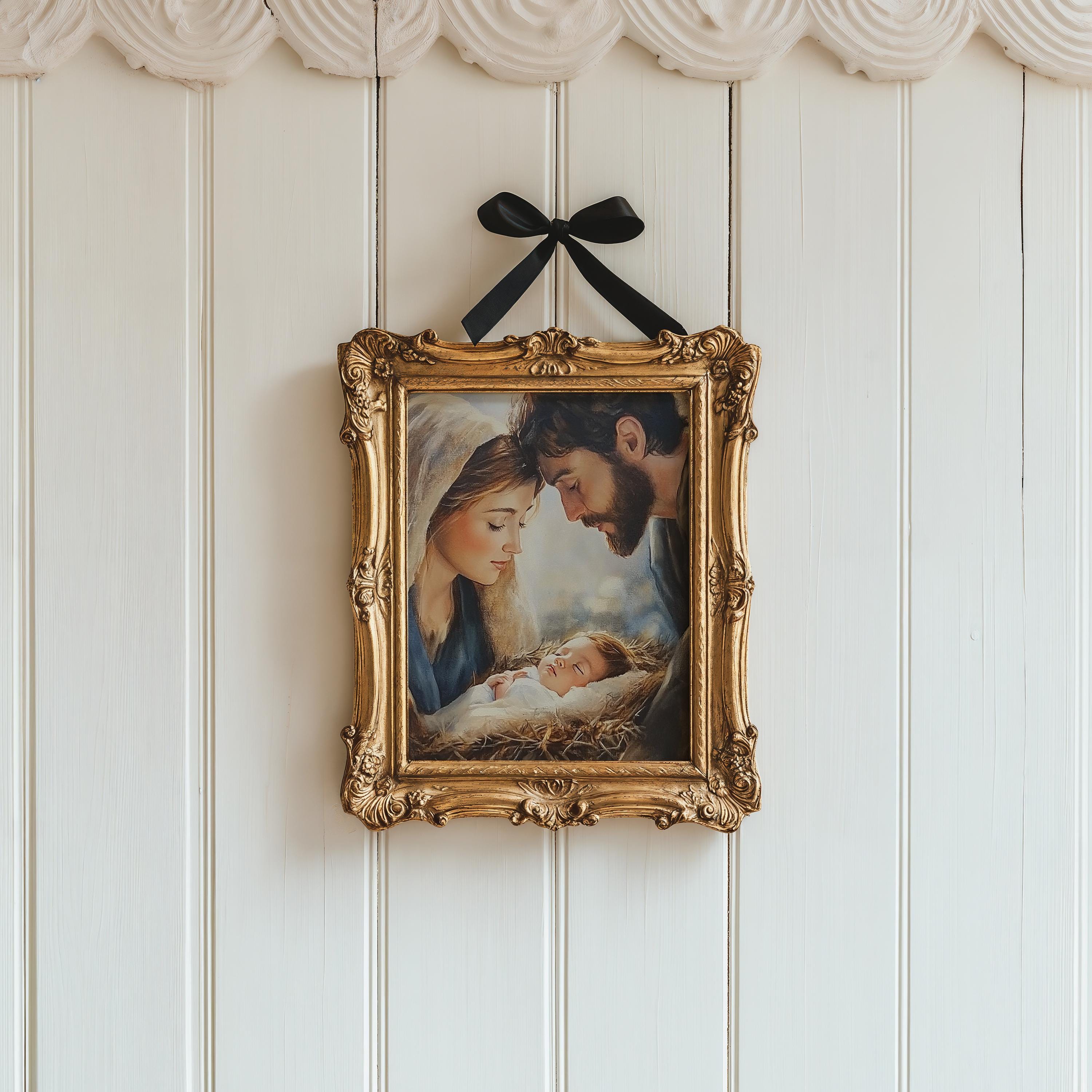 Christmas Poster Holy Family Religious Wall Art Prints Catholic Gift ...