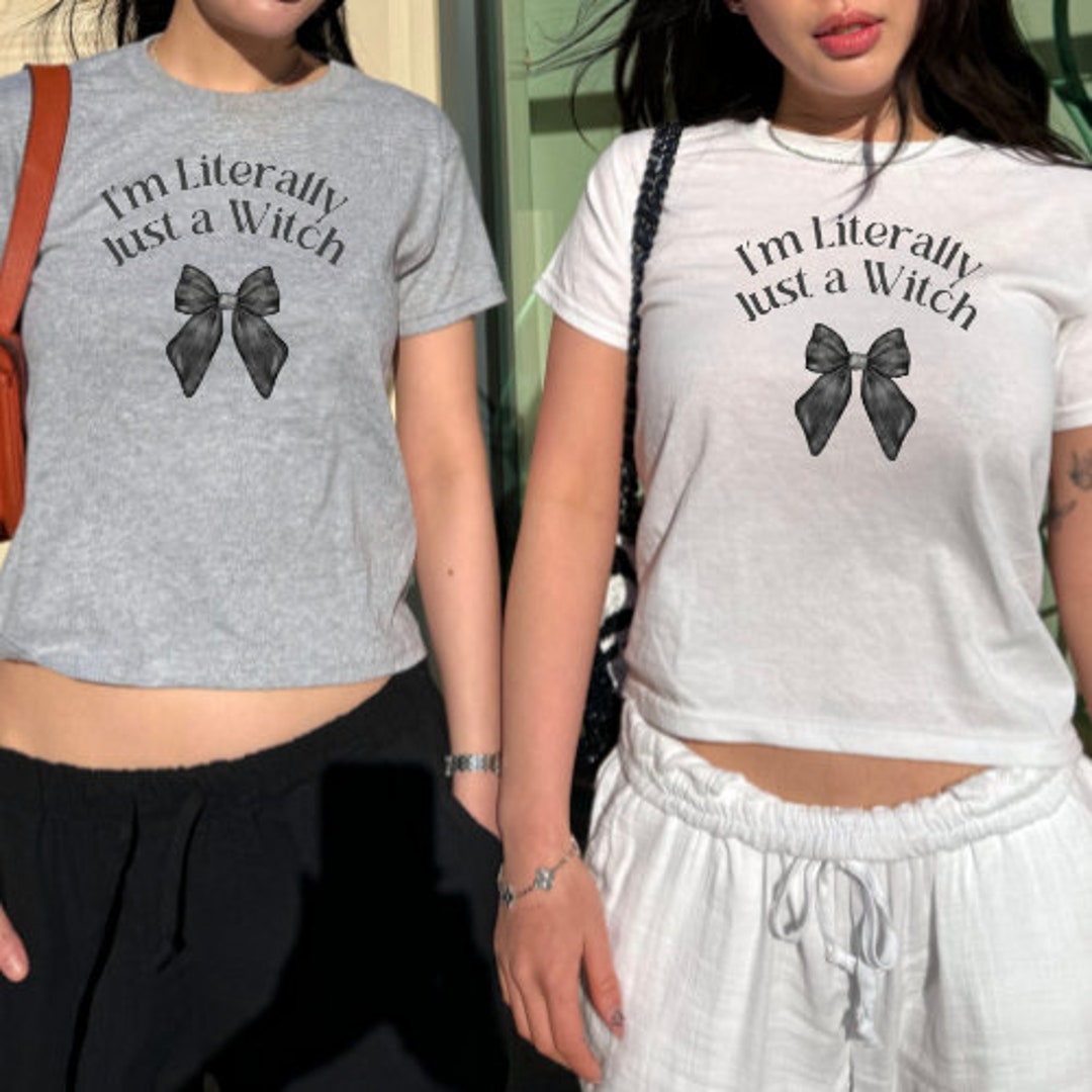 I'm Literally Just a Witch Shirt, Dark Coquette Baby Tee, Y2K Baby Tee ...