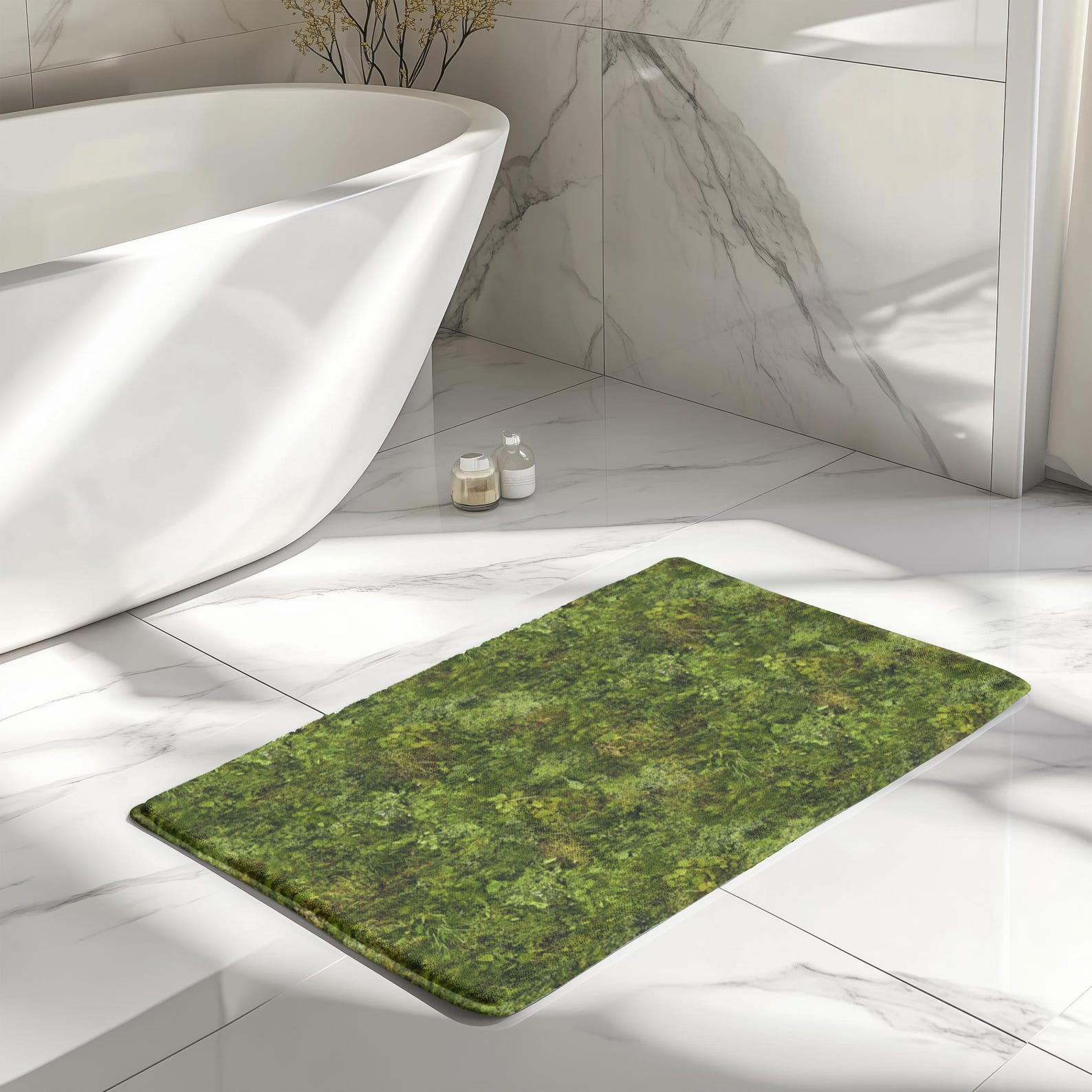 Moss Bath Mat, Nature Lover, Enchanted Forest Floor Bath Mat, Earth ...