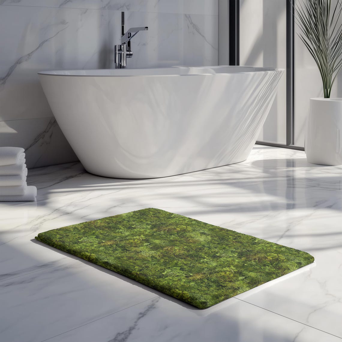 Moss Bath Mat, Nature Lover, Enchanted Forest Floor Bath Mat, Earth ...