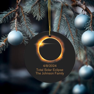 Personalized Eclipse Christmas Ornament 2024, Eclipse 2024 Ornament ...