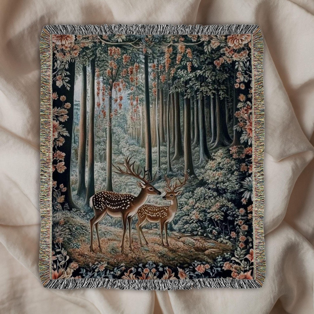 Deer Tapestry Wall Hanging Rustic Decor Woodland Home Decoration Cabin ...