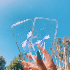 Coquette Phone Case, Baby Blue Bow Cell Phone Case for Samsung and ...