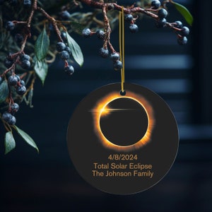 Personalized Eclipse Christmas Ornament 2024, Eclipse 2024 Ornament ...