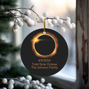 Personalized Eclipse Christmas Ornament 2024, Eclipse 2024 Ornament ...