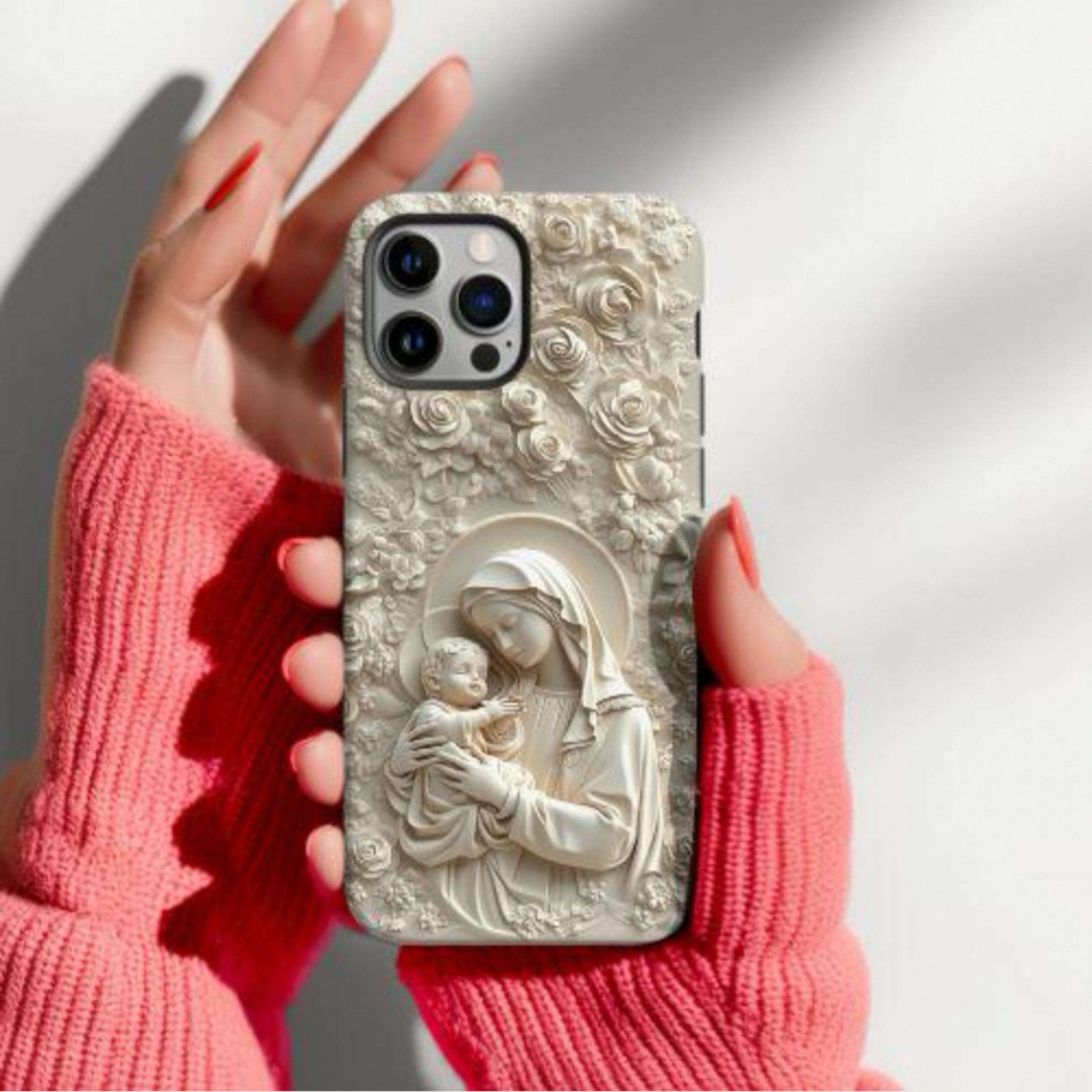 Mother Mary Holding Baby Jesus Phone Case, Christian Phone Case ...