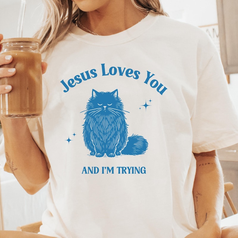 Jesus With Cats - Etsy