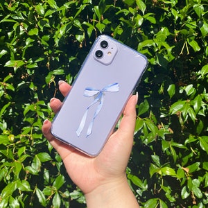 Coquette Phone Case, Baby Blue Bow Cell Phone Case for Samsung and ...