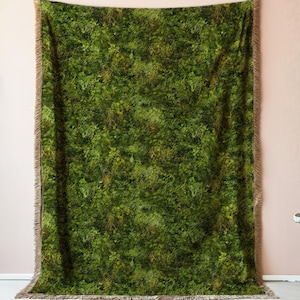 Moss Wall Art Woven Tapestry Fantasy Forest Throw Blanket Cottagecore ...