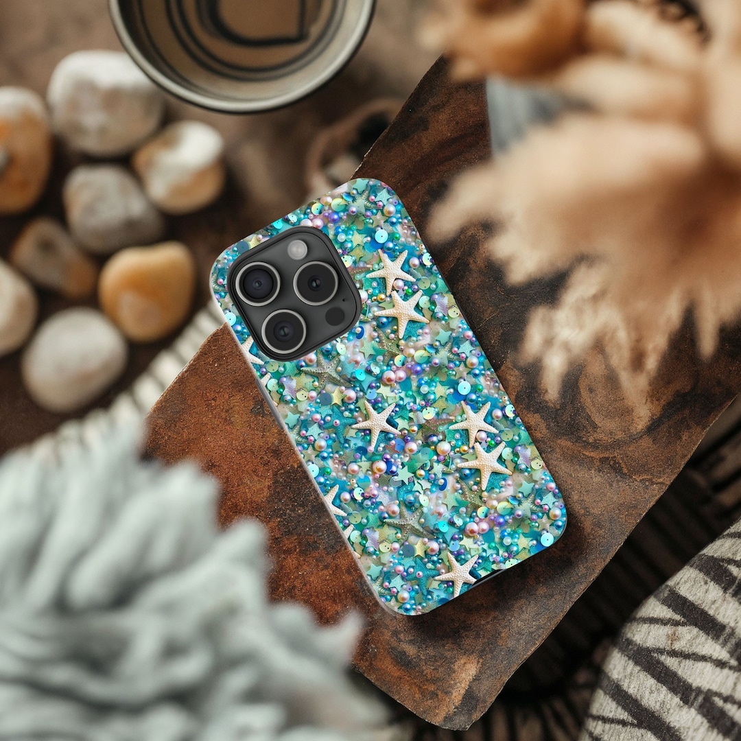 Mermaid Glitter Faux 3D Cell Phone Case, Unique Phone Cover, Pretty ...