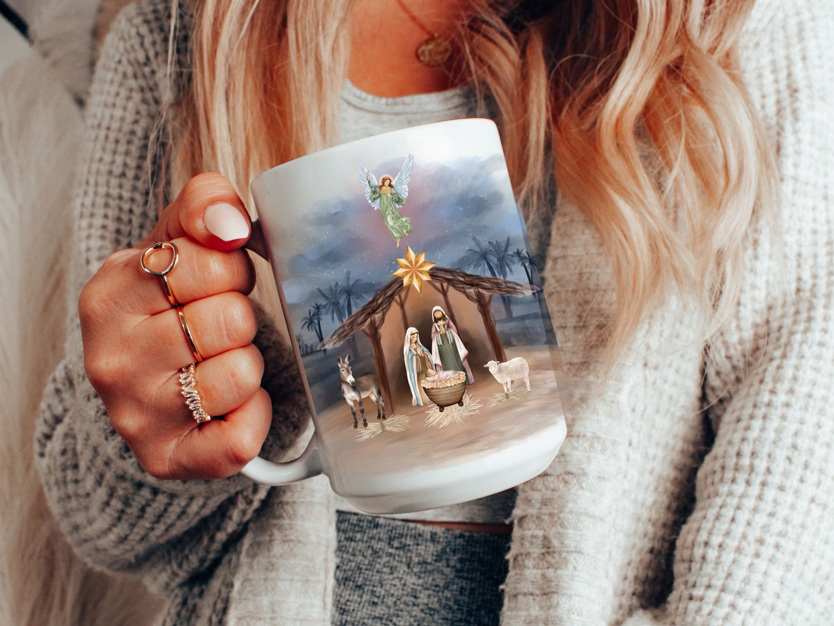 Nativity Christmas Mug, Jesus the Reason for the Season, Christian Mug ...
