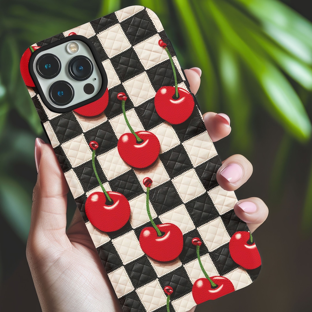 Cherry Checkerboard Phone Case Protective Cover for iPhone Tough Case ...