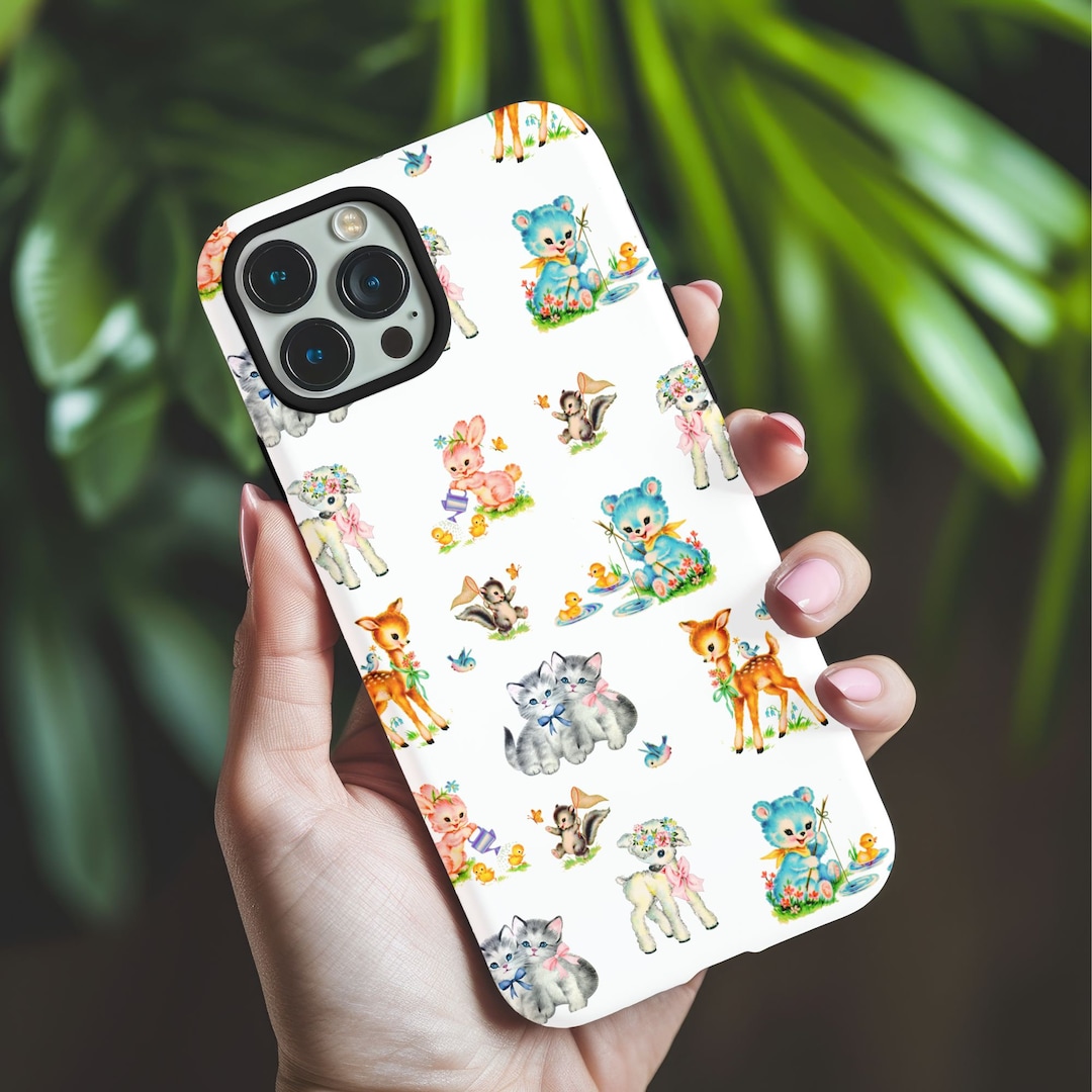 Baby Animals, Vintage Baby Animals iPhone Case, Kitsch Baby Animals ...