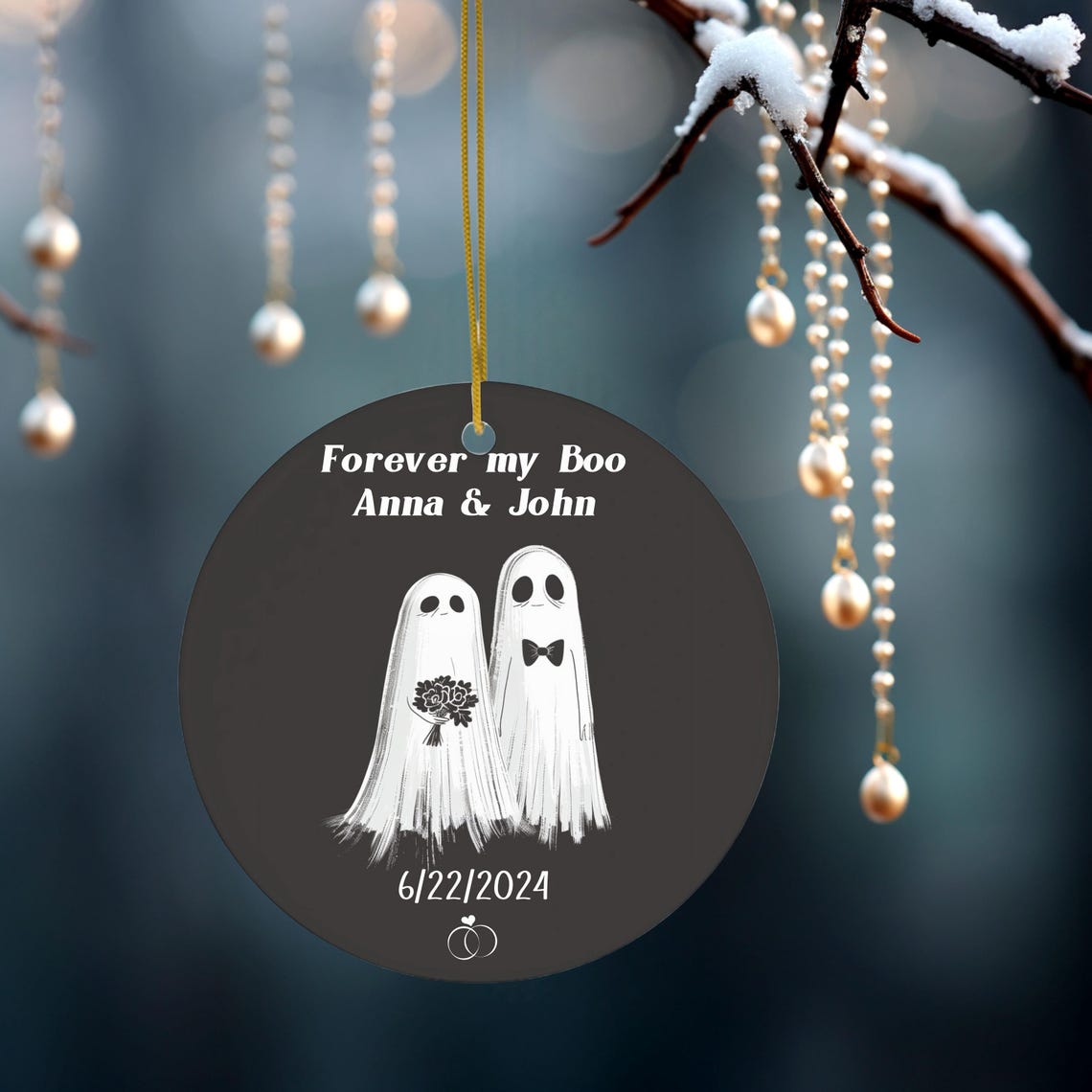 Ghost Wedding Couple Gift, Halloween Ornament, Christmas Ornament ...