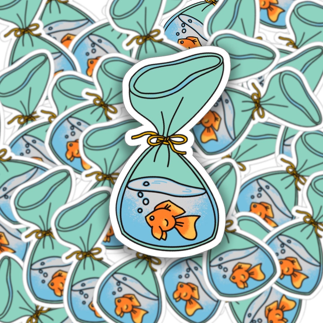 Cute Sticker, Goldfish Won From a Carnival Laptop Sticker, Water Bottle ...