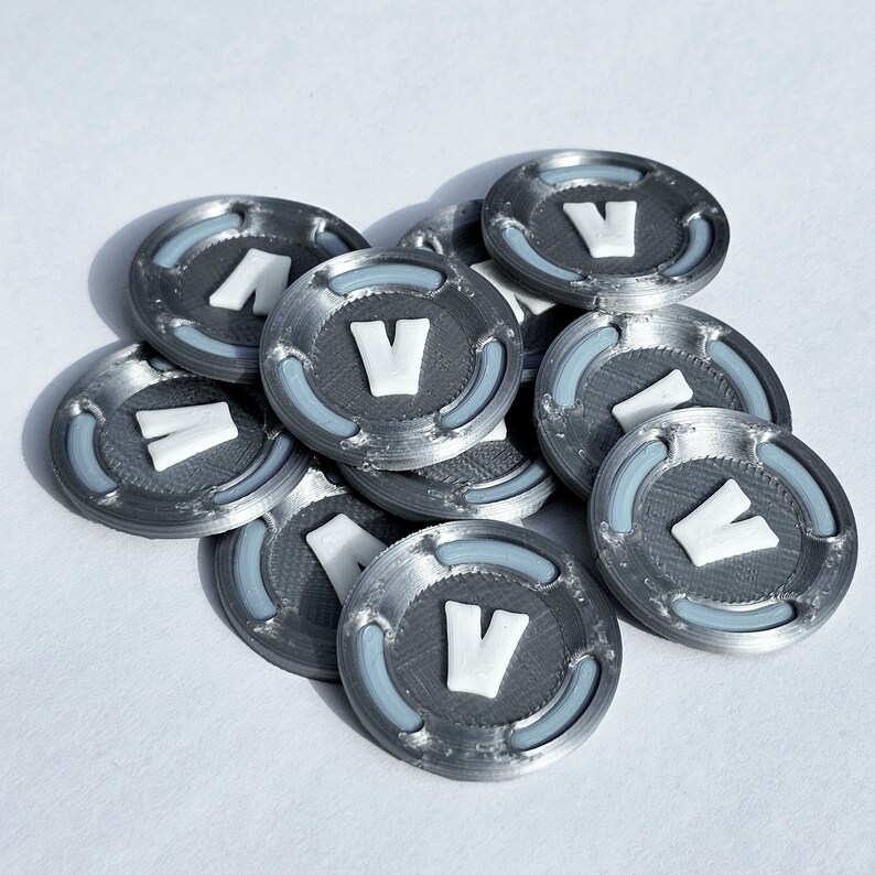 V-bucks Bright Blue Coin F-nite Birthday Decoration Coin Money Epic ...