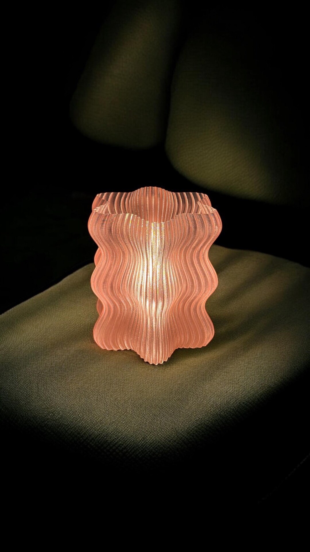 Mini Wavy Table Lamp With Ambient Lighting - Etsy