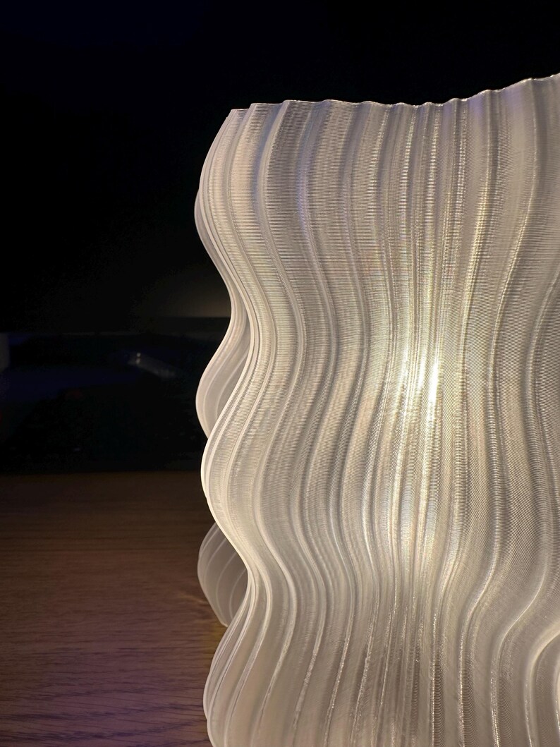 Clear Wavy Table Lamp Bedside Table Lamp - Etsy