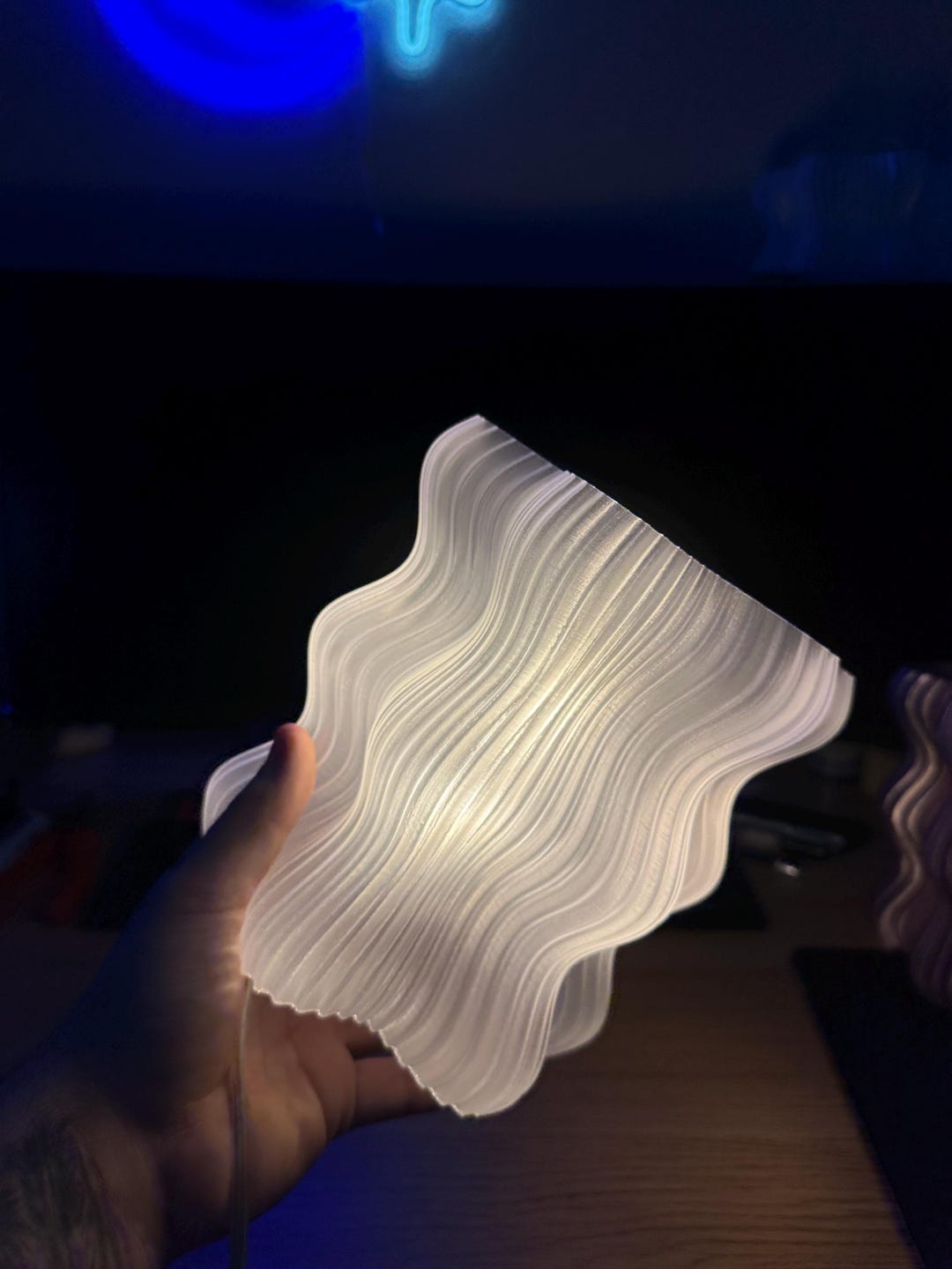 Clear Wavy Table Lamp | Bedside Table Lamp - Etsy