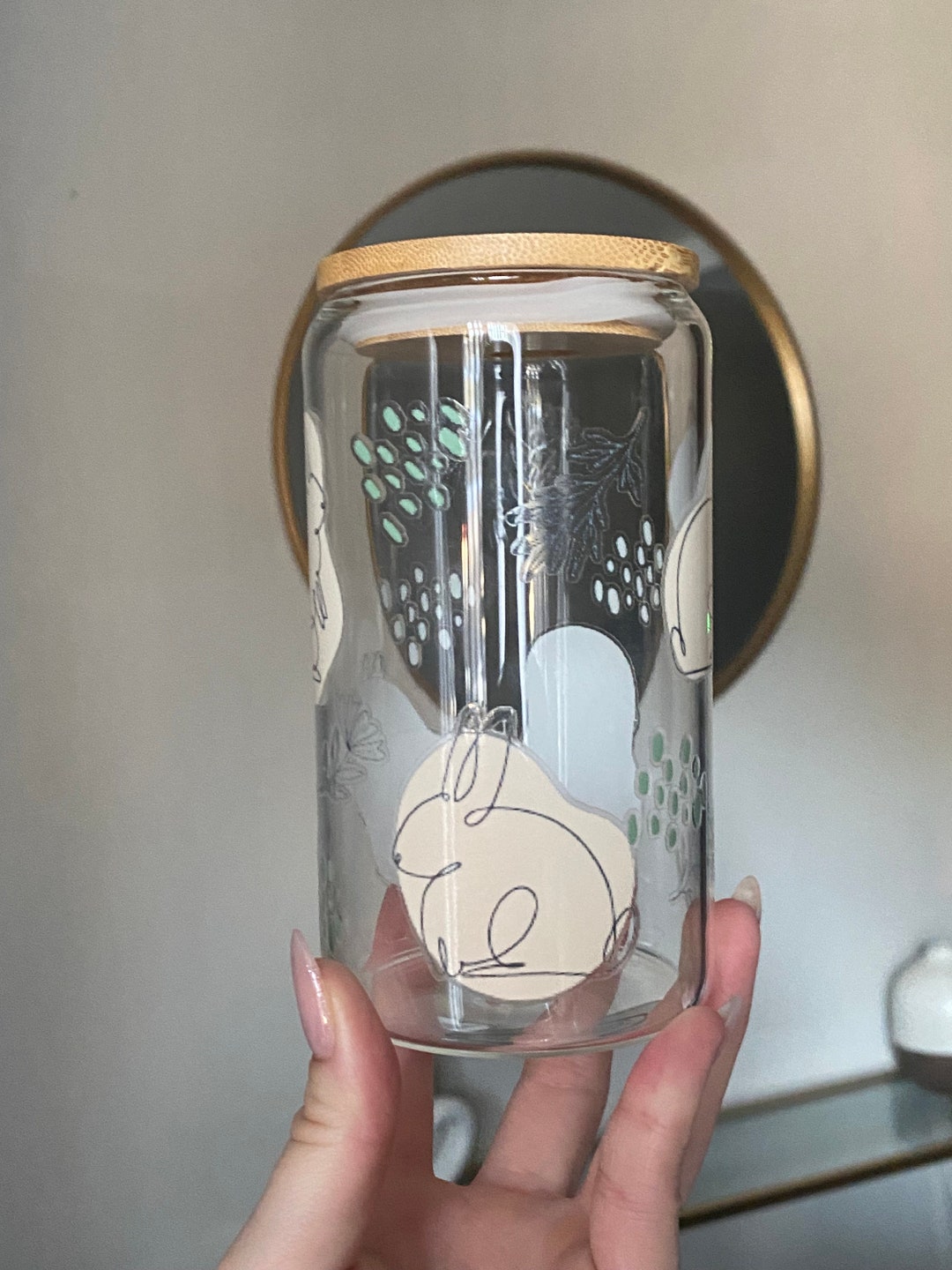 Easter Bunny Minimalist Glass Cup - Etsy