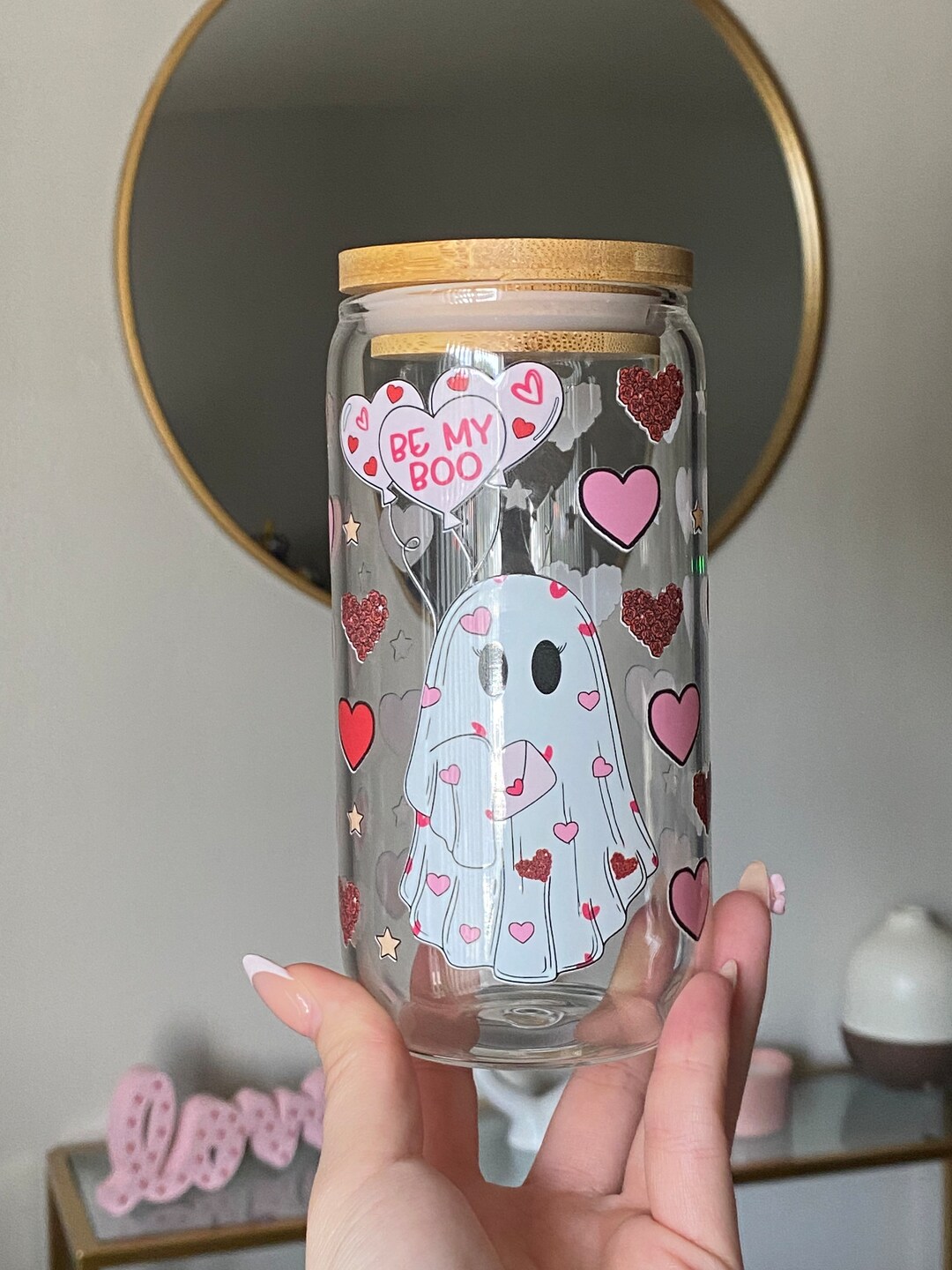 Be My Boo Valentine Glass Cup - Etsy