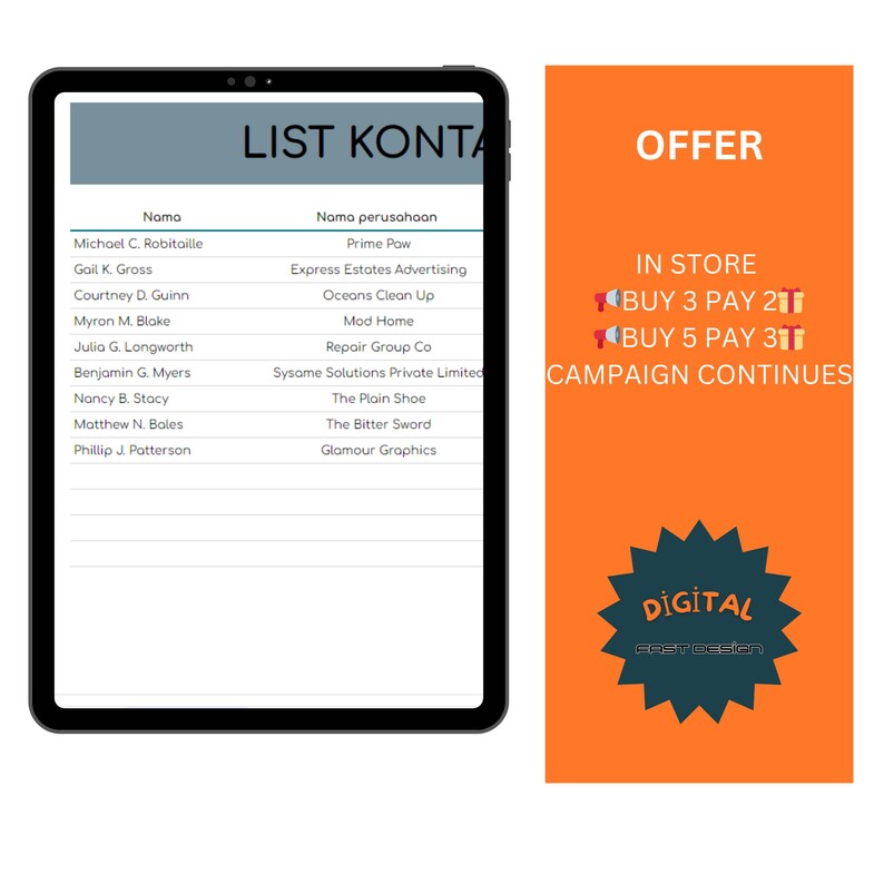 Contact List Template, Google Sheets Contact Manager for Small Business ...
