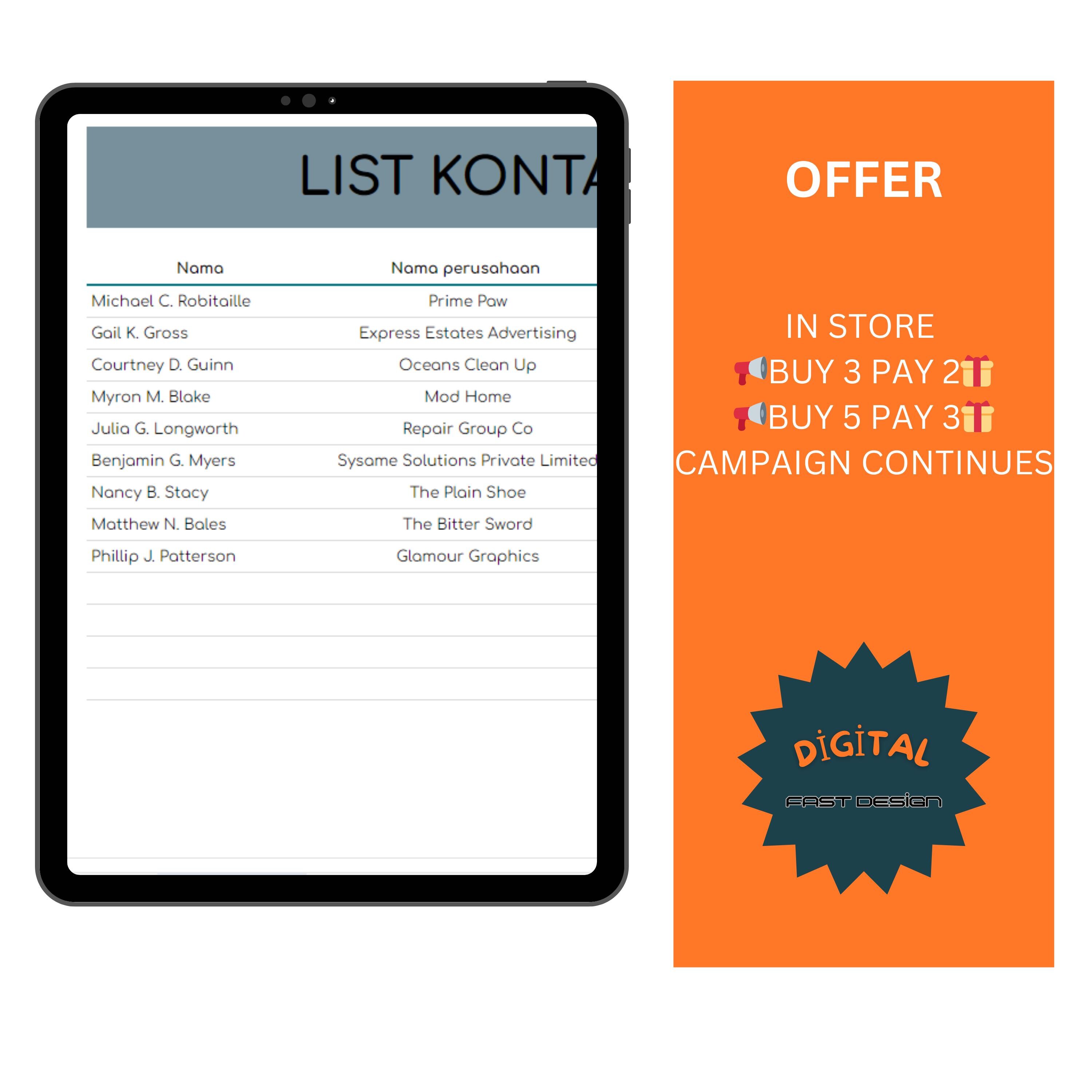 Contact List Template, Google Sheets Contact Manager for Small Business ...