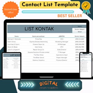 Contact List Template, Google Sheets Contact Manager for Small Business ...